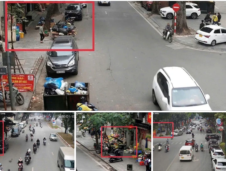 Dùng camera AI 'phạt nguội' người xả rác, lấn chiếm vỉa hè ở Hà Nội