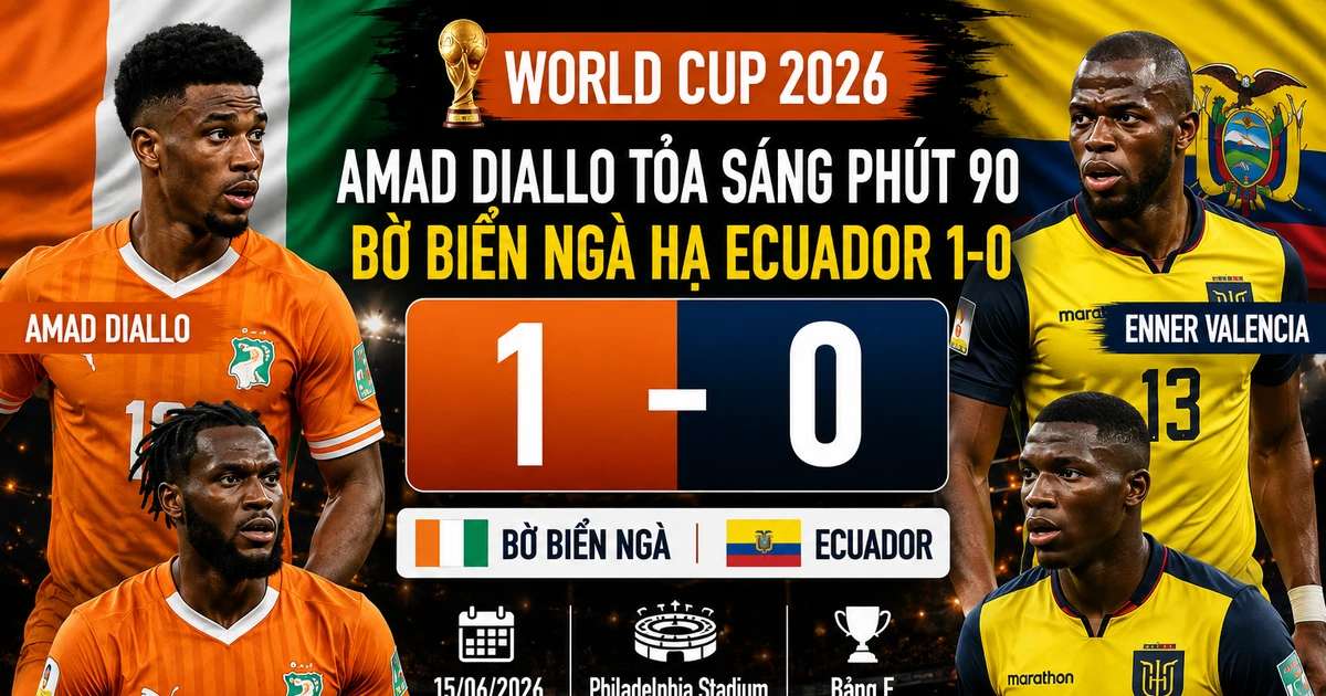 [INFOGRAPHIC] Amad Diallo ghi bàn phút 90, Bờ Biển Ngà đánh bại Ecuador